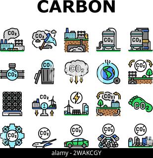 Carbon capture storage sequestration technology infographics with co2 ...