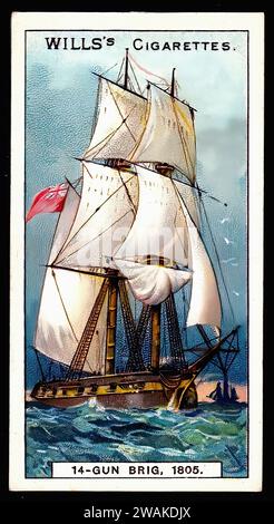 Brig - Vintage Cigarette Card Illustration Stock Photo - Alamy