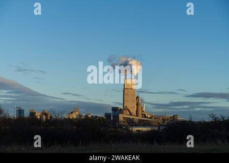 Dunbar Cement Works, Tarmac limestone quarry and cement plant Stock ...