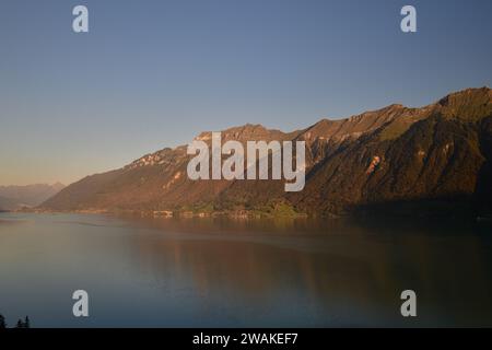 Lake Brienze from the Grandhotel, Geissbach in the early morning ...