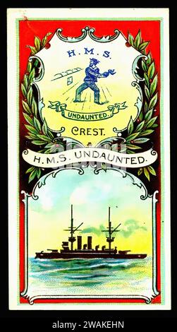 HMS Undaunted - Vintage Cigarette Card Illustration Stock Photo - Alamy