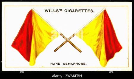 Semaphore I - Vintage Cigarette Card Illustration Stock Photo - Alamy