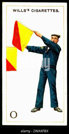 Semaphore J - Vintage Cigarette Card Illustration Stock Photo - Alamy
