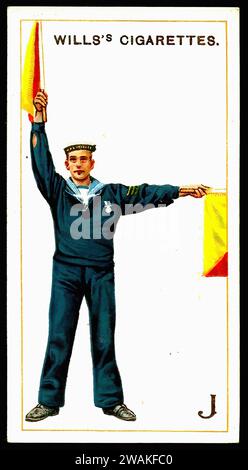 Semaphore K - Vintage Cigarette Card Illustration Stock Photo - Alamy