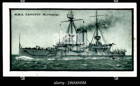HMS Canopus - Vintage Cigarette Card Illustration Stock Photo - Alamy