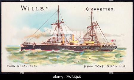 HMS Undaunted - Vintage Cigarette Card Illustration Stock Photo - Alamy