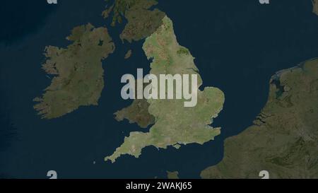 England - Great Britain highlighted on a low resolution satellite map ...
