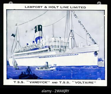 Lamport & Holt Line - Vintage Cigarette Card Illustration Stock Photo ...