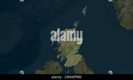Scotland - Great Britain highlighted on a high resolution satellite map ...