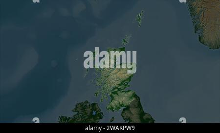 Scotland - Great Britain highlighted on a Bilevel elevation map with ...