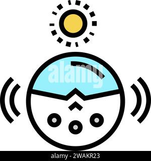 daylight sensor lighting control line icon vector illustration Stock ...