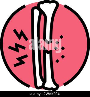 tibia fracture osteoporosis bone line icon vector illustration Stock ...