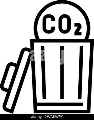 utilization carbon line icon vector illustration Stock Vector Image ...