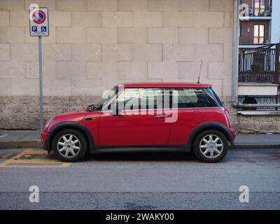 TURIN, ITALY - CIRCA DECEMBER 2021: Red Mini Cooper Car Stock Photo - Alamy