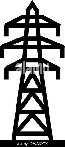 Isometric high voltage transmission lines and power pylons. Electricity ...