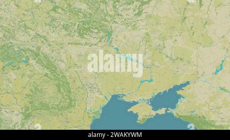 Ukraine before 2022 outlined on a high resolution satellite map Stock ...