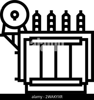 Electric Substation Transformer. Isometric Outline Object. Vector ...
