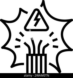 emergency response electric grid line icon vector illustration Stock ...