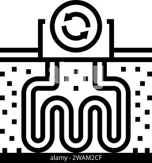 heat recovery geothermal energy line icon vector illustration Stock ...