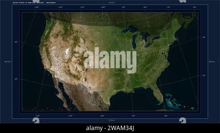 United States of America, mainland highlighted on a high resolution ...