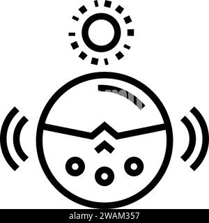 daylight sensor lighting control line icon vector illustration Stock ...