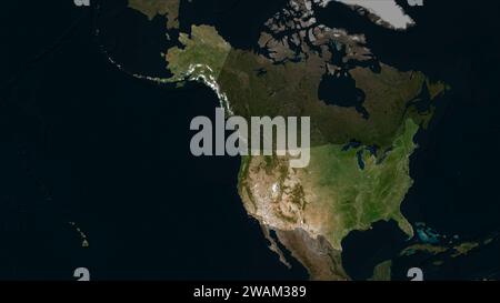 United States of America highlighted on a high resolution satellite map ...