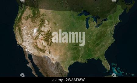 United States of America, mainland highlighted on a high resolution ...