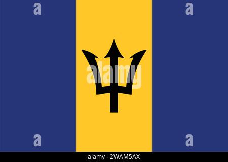 High detailed flag of Barbados. National Barbados flag. North America ...