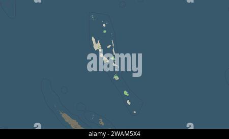 Vanuatu highlighted on a topographic, OSM France style map Stock Photo ...