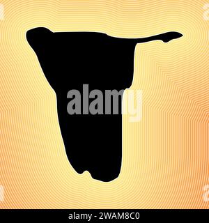 Namibia shape on gradient background. Country map with scratch texture ...