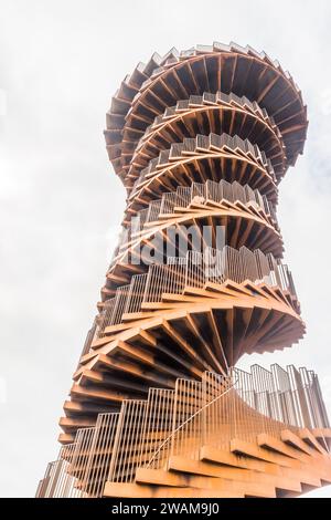Marsk Tower, double helix-shaped observation tower made of Corten steel ...