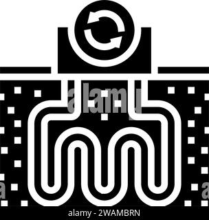 heat recovery geothermal energy glyph icon vector illustration Stock ...