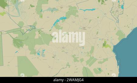 Zimbabwe outlined on a topographic, OSM standard style map Stock Photo ...