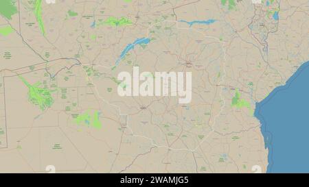 Zimbabwe outlined on a topographic, OSM Humanitarian style map Stock ...