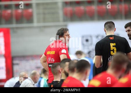 Porec, Croatia. 05th Jan, 2024. Vuko Borozan of Montenegro shots on a ...