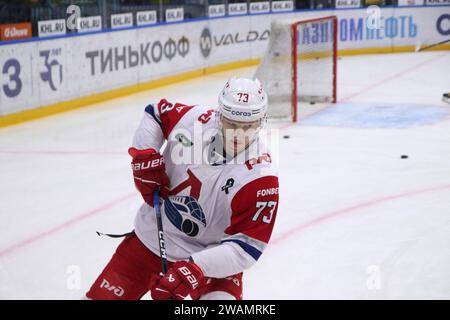 Saint Petersburg, Russia. 05th Jan, 2024. Lokomotiv Hockey Club player ...