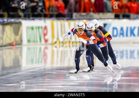 Femke Kok of the Netherlands in action during a 500 meter race of the ...