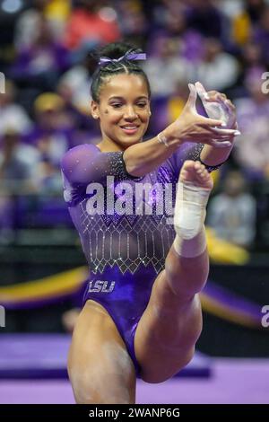 LSU's Haleigh Bryant competes on the balance beam during the NCAA women ...