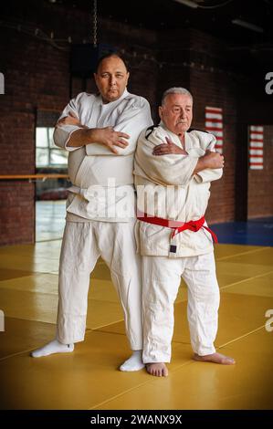 Respected and experienced judo sensei master instructor in traditional ...