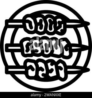 pinchos spanish cuisine line icon vector illustration Stock Vector ...