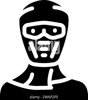 ninja mask face glyph icon vector illustration Stock Vector Image & Art ...