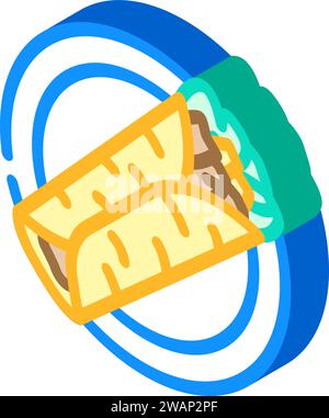 gyro wrap greek cuisine icon color illustration Stock Vector Image ...