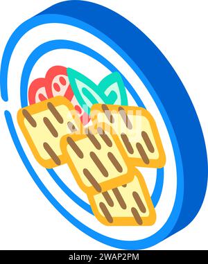 halloumi cheese greek cuisine isometric icon vector. halloumi cheese ...