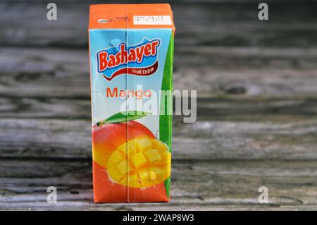 Cairo, Egypt, January 2 2024: Bashayer Mango juice, mango fruit Juice ...