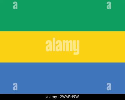 High detailed flag of Gabon. National Gabon flag. Africa. 3D ...