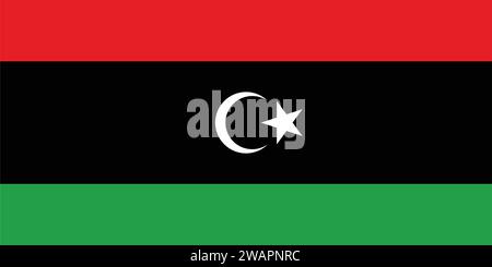 Libya flag map, official color with proportion, fully Editable ...