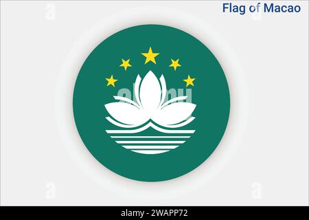 High detailed flag of Macau. National Macau flag. Asia. 3D illustration ...