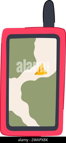 navigator handheld gps cartoon vector illustration Stock Vector Image ...