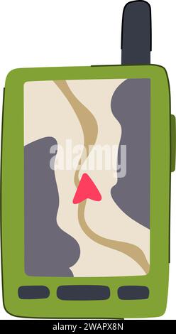 navigator handheld gps cartoon vector illustration Stock Vector Image ...