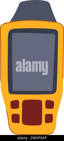 hand handheld gps cartoon vector illustration Stock Vector Image & Art ...